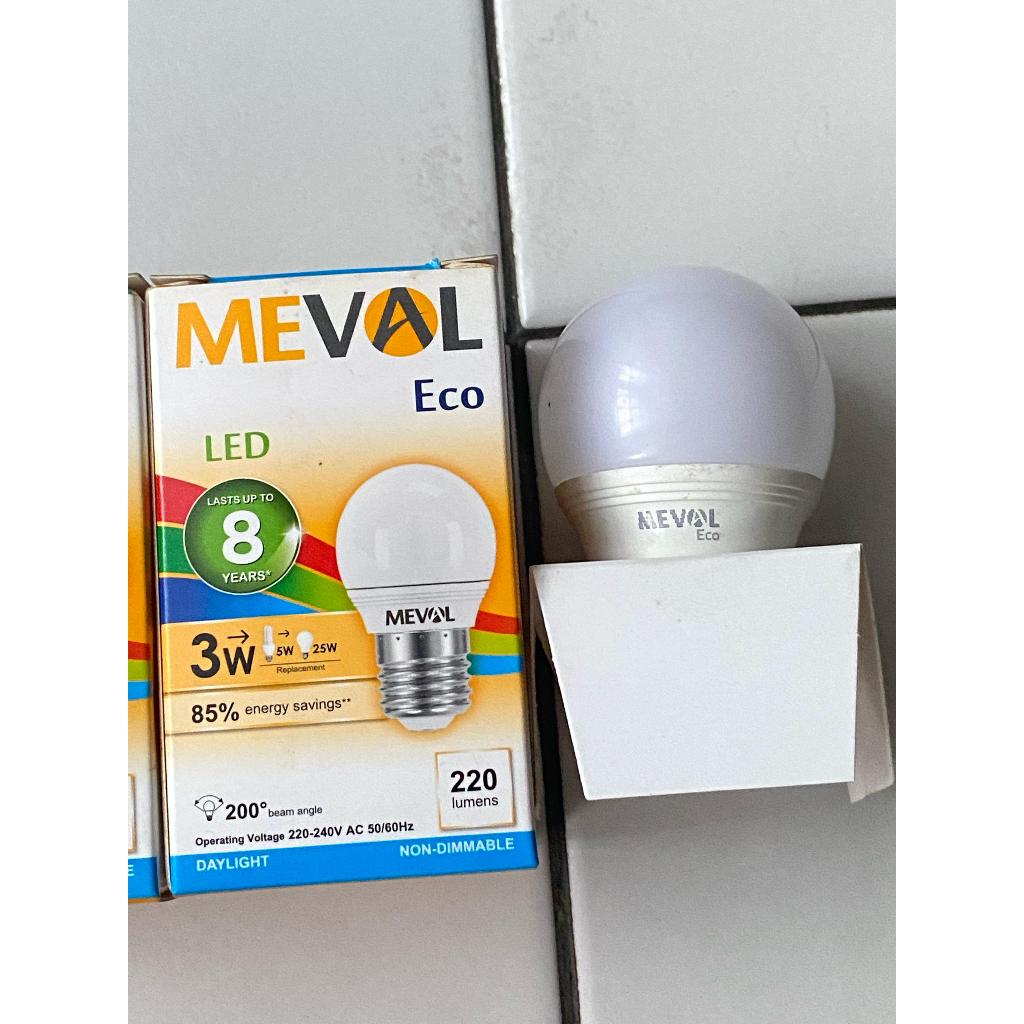 Jual MEVAL Lampu Bohlam LED Bulb ECO 3W Putih | Shopee Indonesia