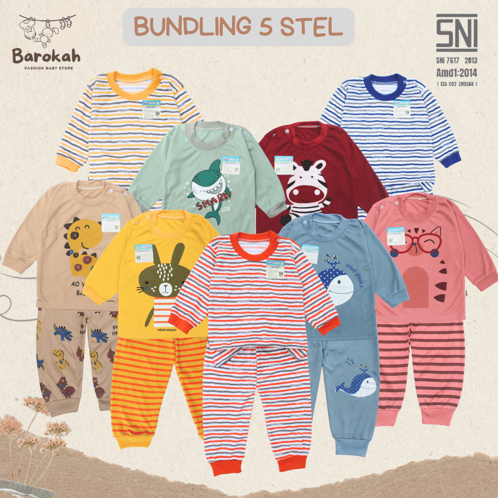 Jual BarokahStore Bundling 5 Stel Pakaian Anak Laki-Laki 6 - 18 Month ...