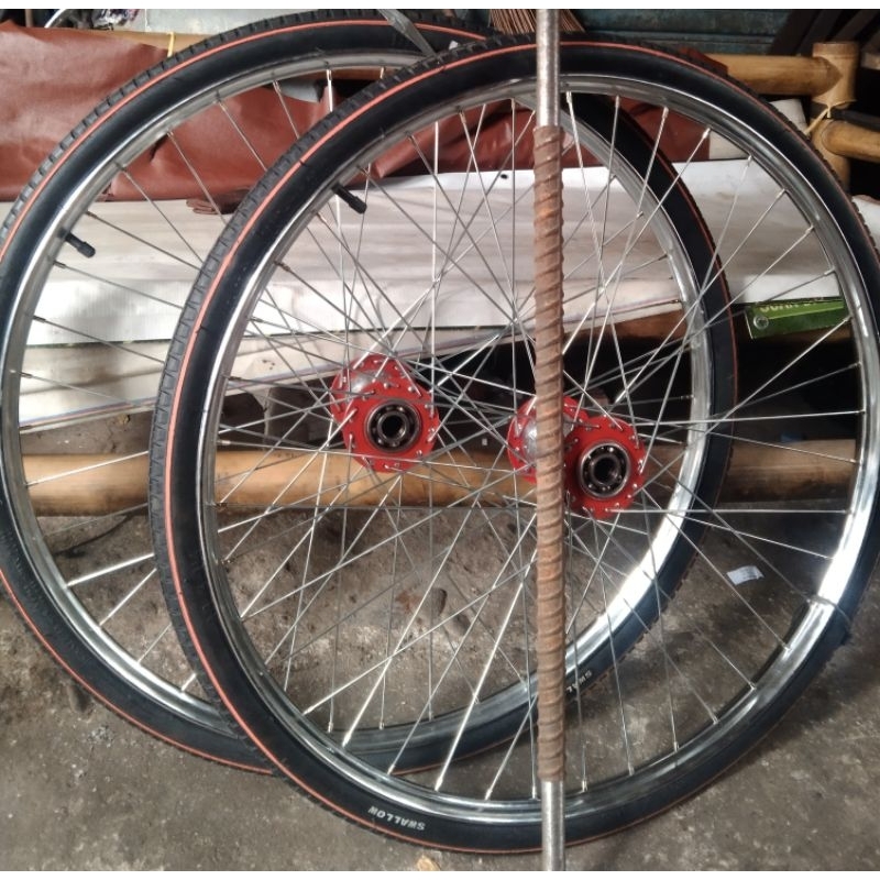 Jual RODA GEROBAK VELG BECAK BERIKUT AS TINGGAL PASANG SAJA | Shopee ...