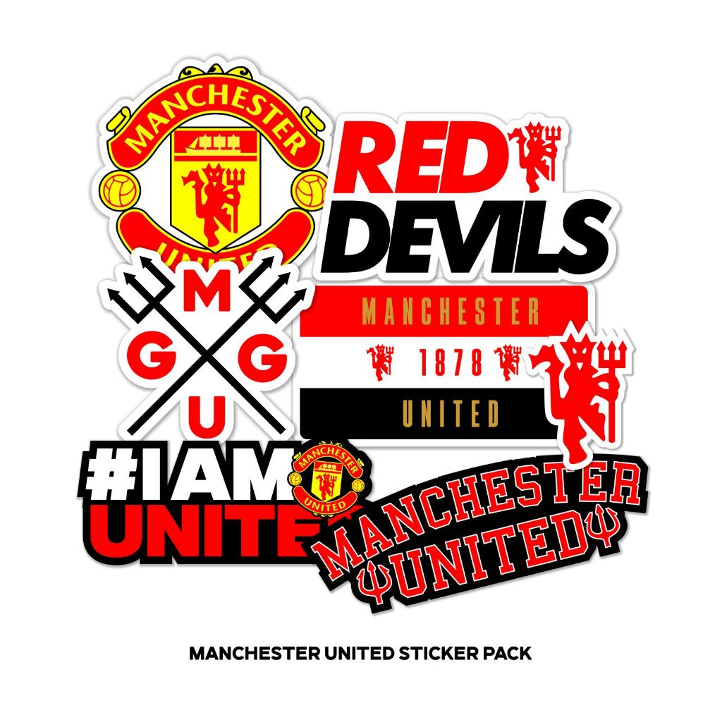 Jual Stiker Pack Manchester United Sticker Klub Bola MU Bahan Vinyl ...