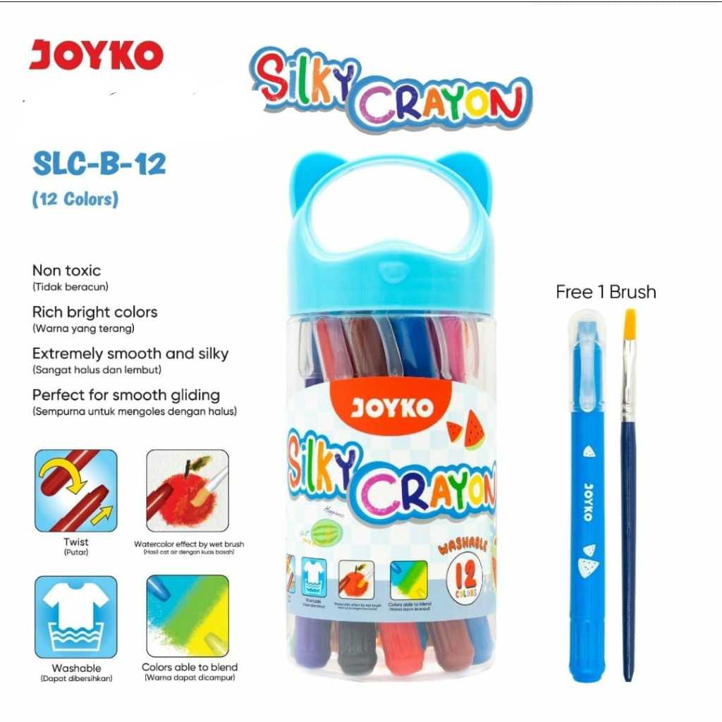 Jual BARU!!! JOYKO SILKY CRAYON SLC-B-24 TABUNG /KRAYON HALUS JOYKO 12W 24W | M21 STATIONERY ...