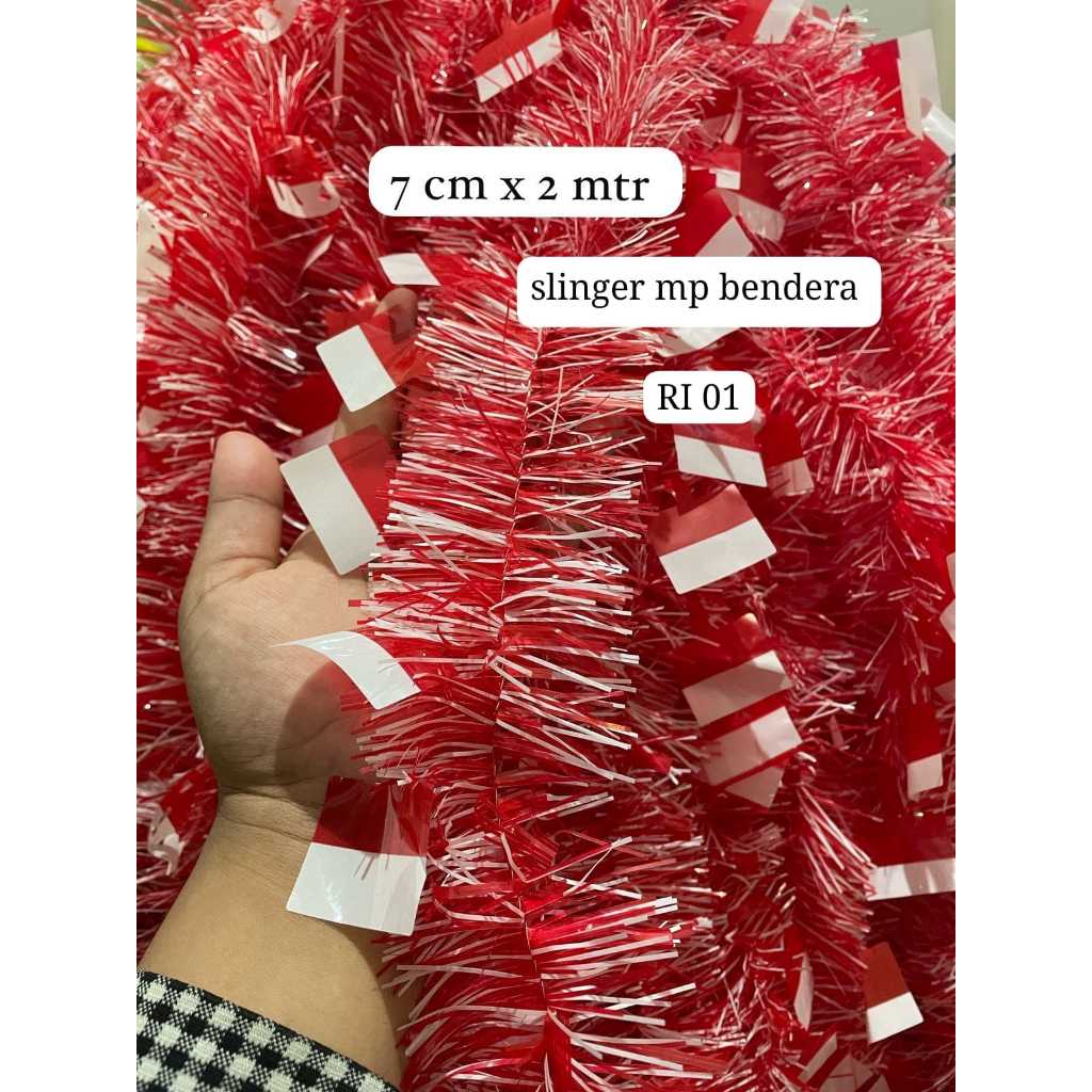 Jual Slinger merah putih bendera | rumbai agustusan merah putih 7cm x ...