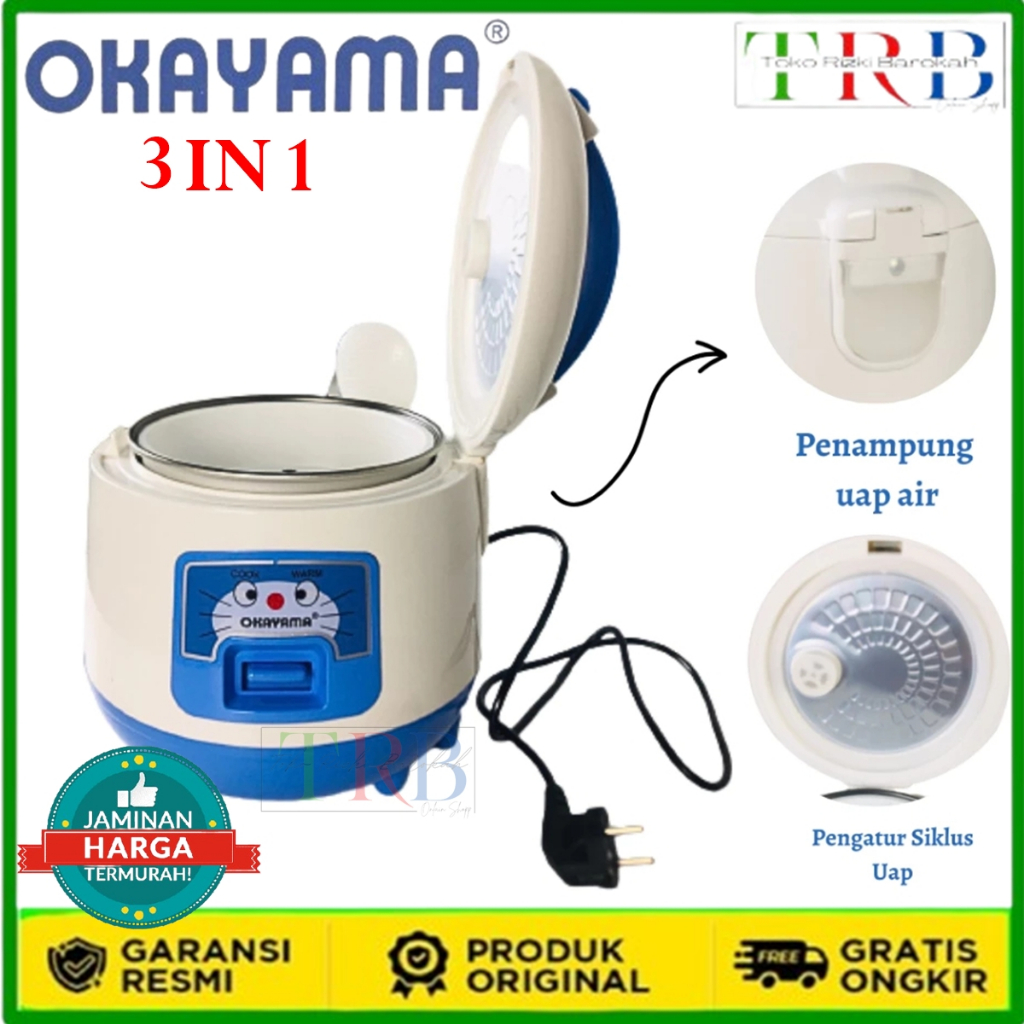 Jual Rice Cooker Okayama 1 Liter / Penanak Nasi Serbaguna Okayama 1 L OK 105 Mejikom 3in1 ...