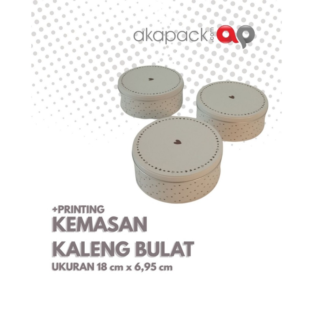 Jual Kemasan Kaleng Bulat + Printing Ukuran 18cm x 6cm (dxt) Untuk ...