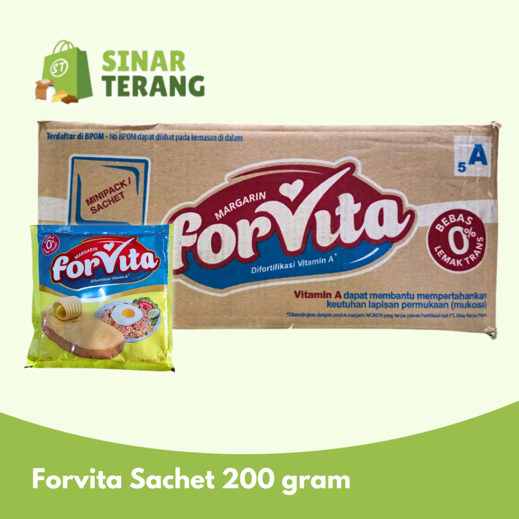 Jual 1 karton Margarine / Mentega Sachet Forvita 200gr isi 60 sachet ...