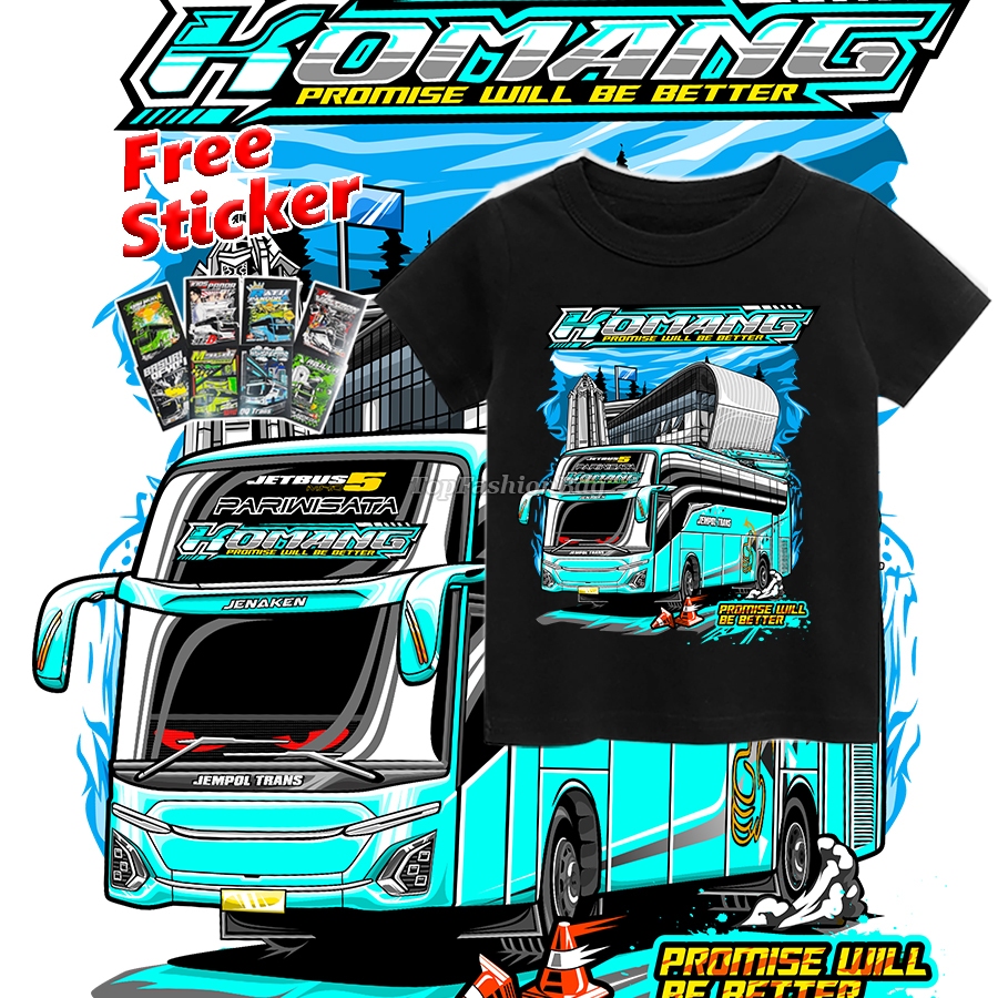 Jual Baju Anak Bus KOMANG JETBUS 5 Kaos Vektor Bus Telolet Anak Laki - Laki 1-12 Tahun | Shopee ...
