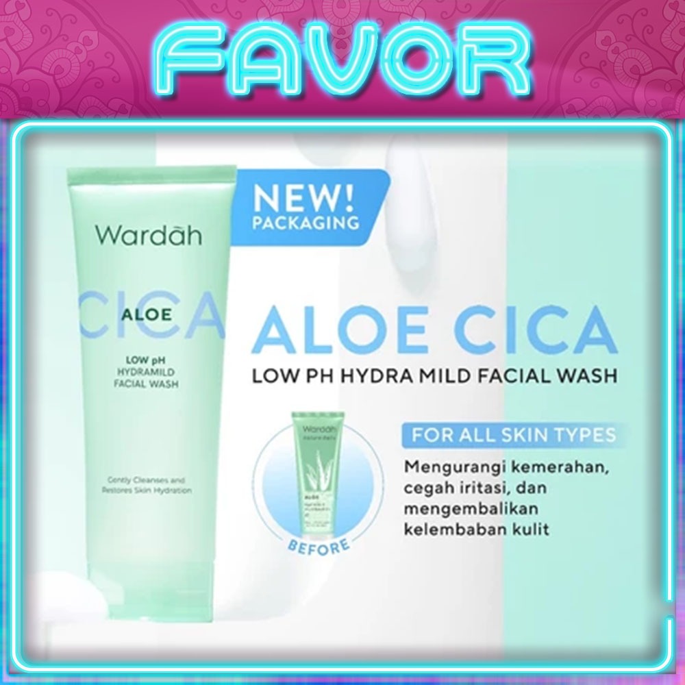 Jual Wardah [Travel Size] Cica + Aloe Low pH Hydramild Facial Wash 50ml ...