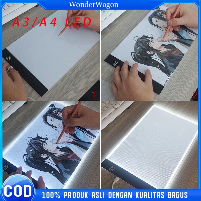 Jual COD A3/A4 Trace board Drawing Tracing Copy Board Papan Jiplak LED ...