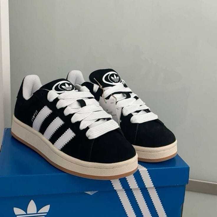 Jual Sepatu Campus Black/White 00's Core Suede Pria Wanita Premium ...