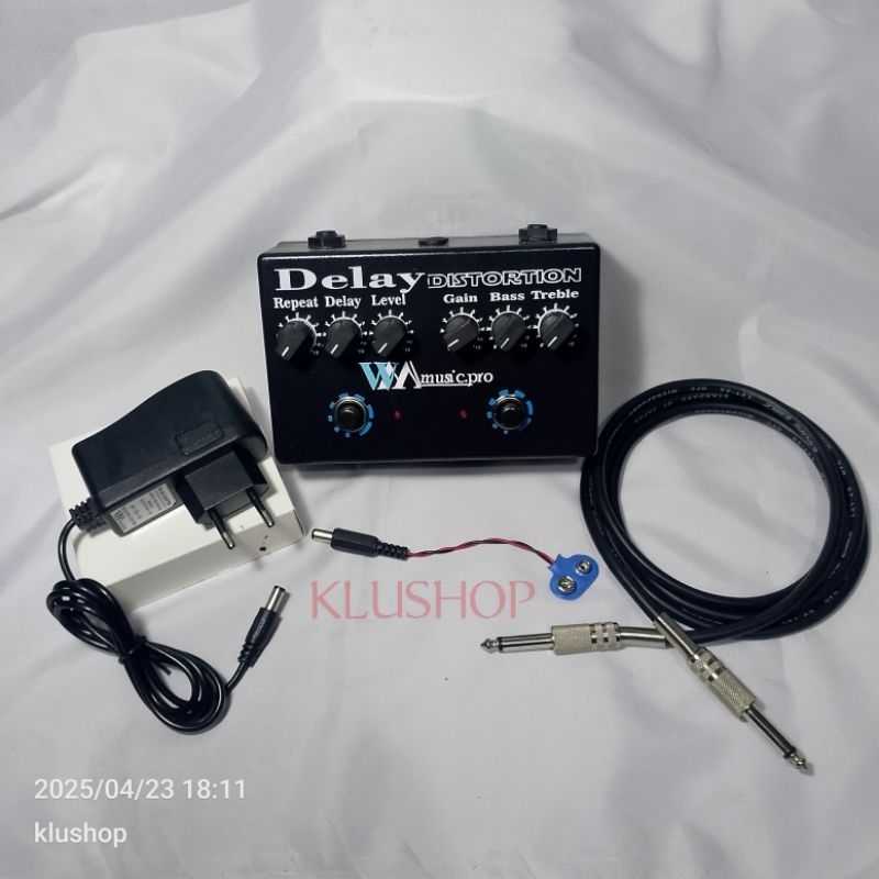 Jual EFEK GITAR LISTRIK 6 POTENSIO DISTORSI DELAY DAN ADAPTOR 9 VOLT NEGATIVE CENTER DENGAN ...