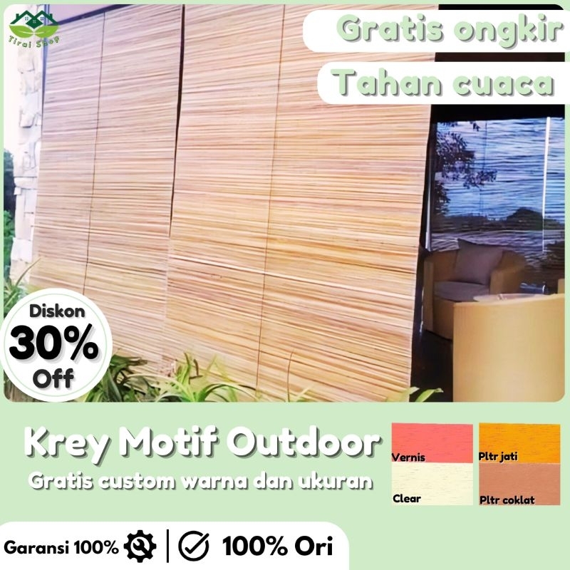 Jual Krey Tiray Bambu Sawit Plitur Estetik Outdoor Size 2,5m×2m | Shopee Indonesia