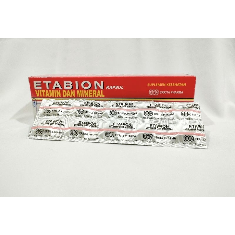 Jual ETABION KAPSUL penambah darah vitamin dan mineral isi 10 strip [ 1 ...