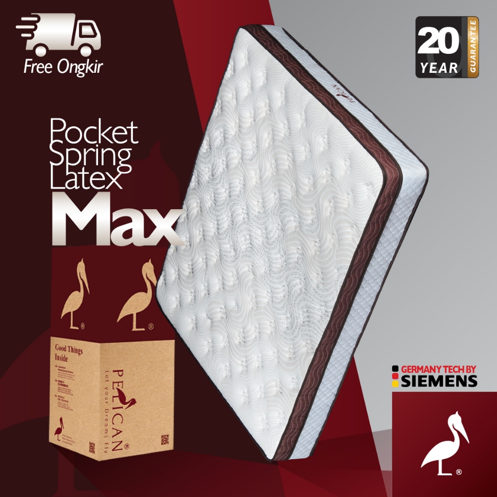 Jual Pelican Kasur Pocket Spring Latex Max Tebal 25 cm Garansi 20 Tahun ...