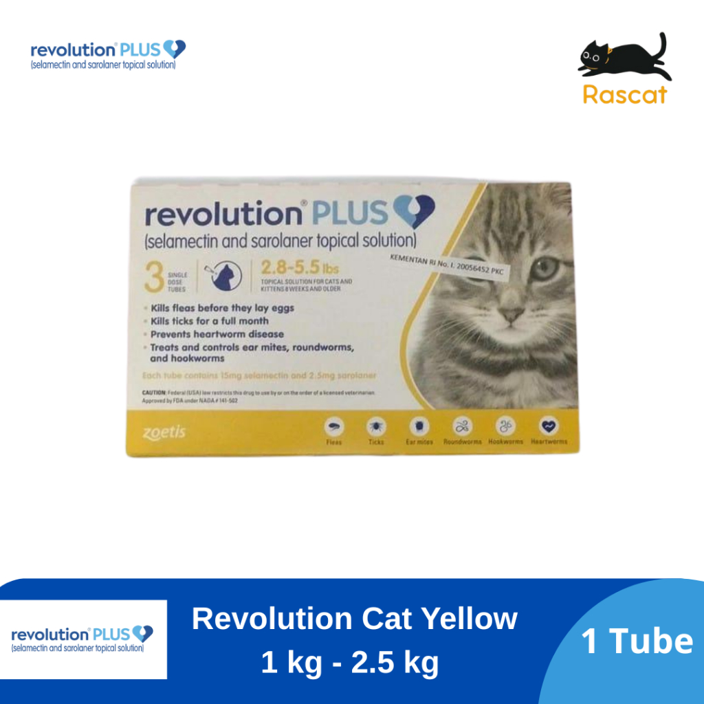 Jual Revolution Cat Plus Yellow / Berat 1 - 2.5 kg / Obat Kutu Anak ...