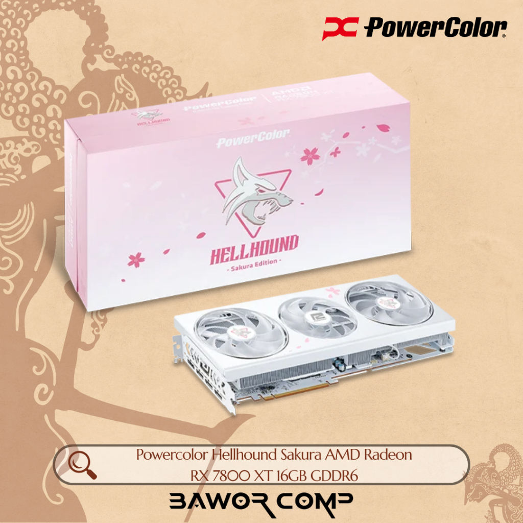 Jual VGA Powercolor Hellhound Sakura Pink AMD Radeon RX 7800 XT 16GB ...