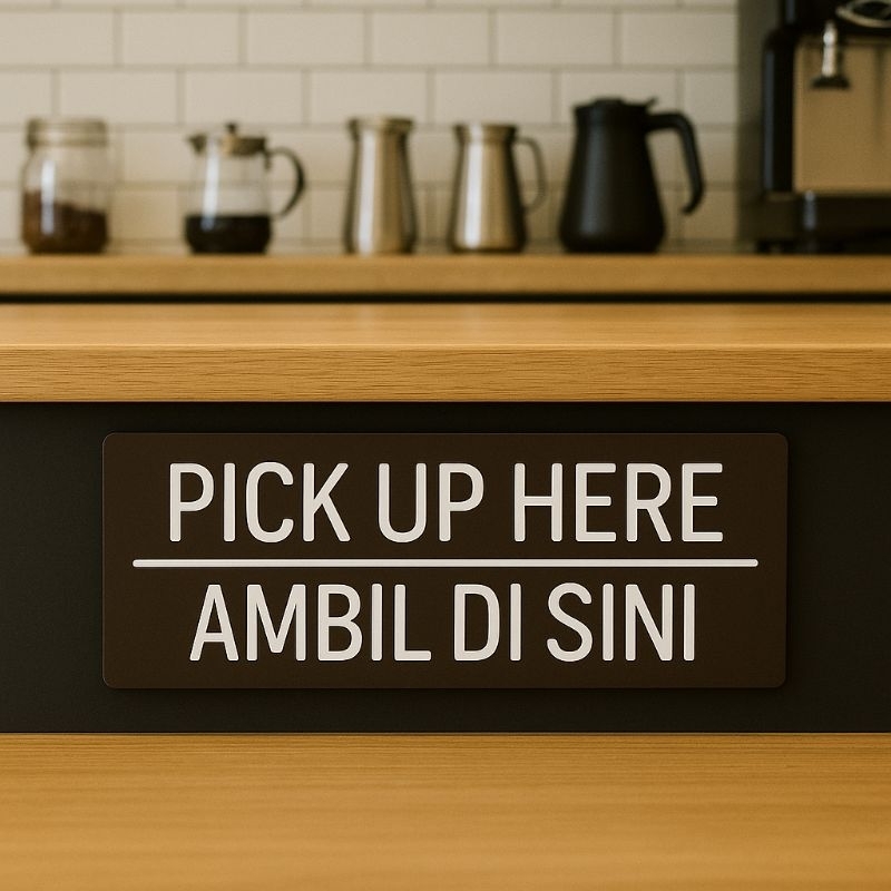 Jual Pick Up Here Ambil Disini Akrilik Signage | Dekorasi Toko Cafe ...