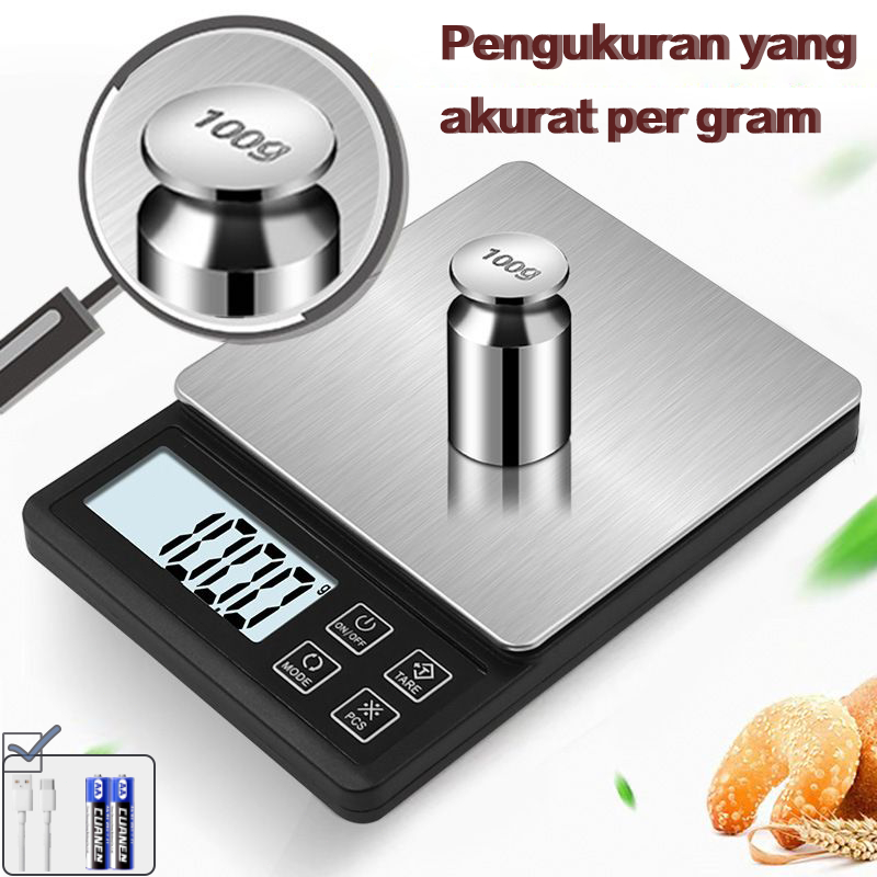 Jual Timbangan Dapur Stainless Steel Timbangan Tepung dengan Berat 3kg ...