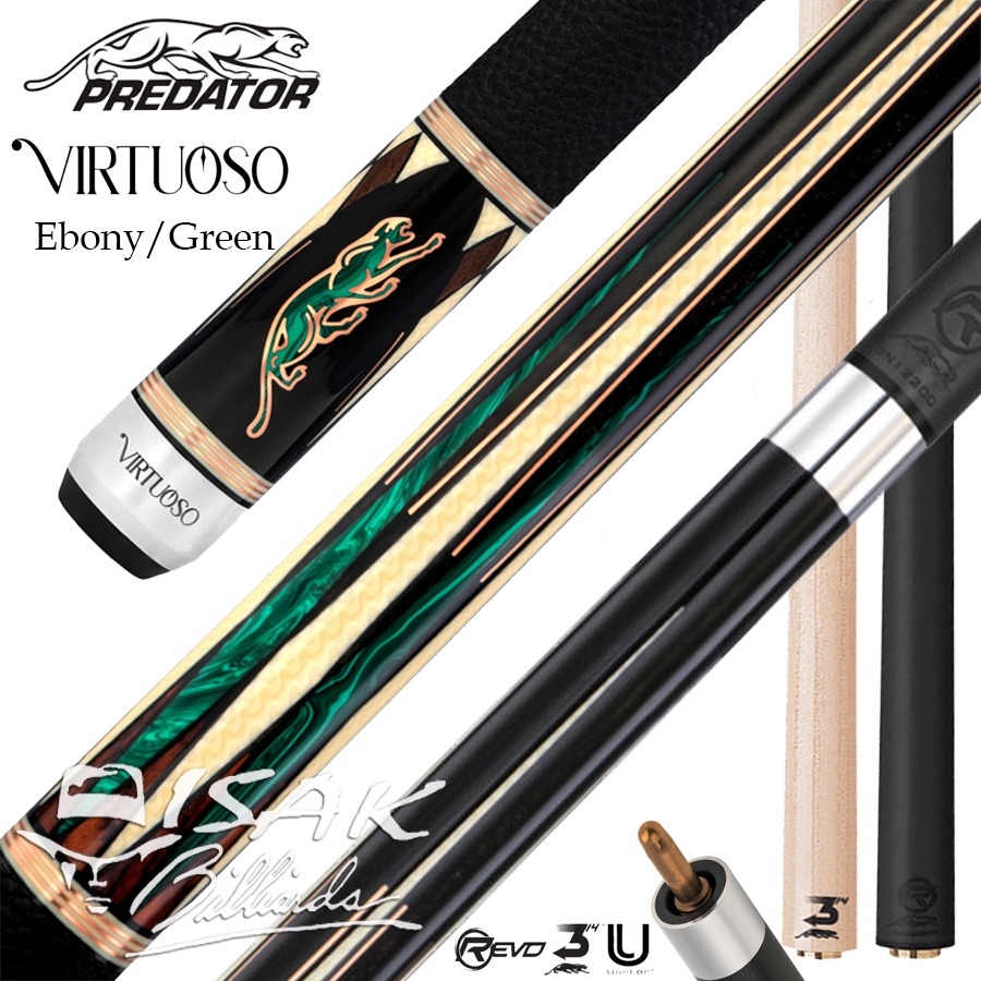 Jual Predator Virtuoso Ebony/Green Pool Cue - Low Deflection Billiard Stick Biliar Ori | Shopee ...