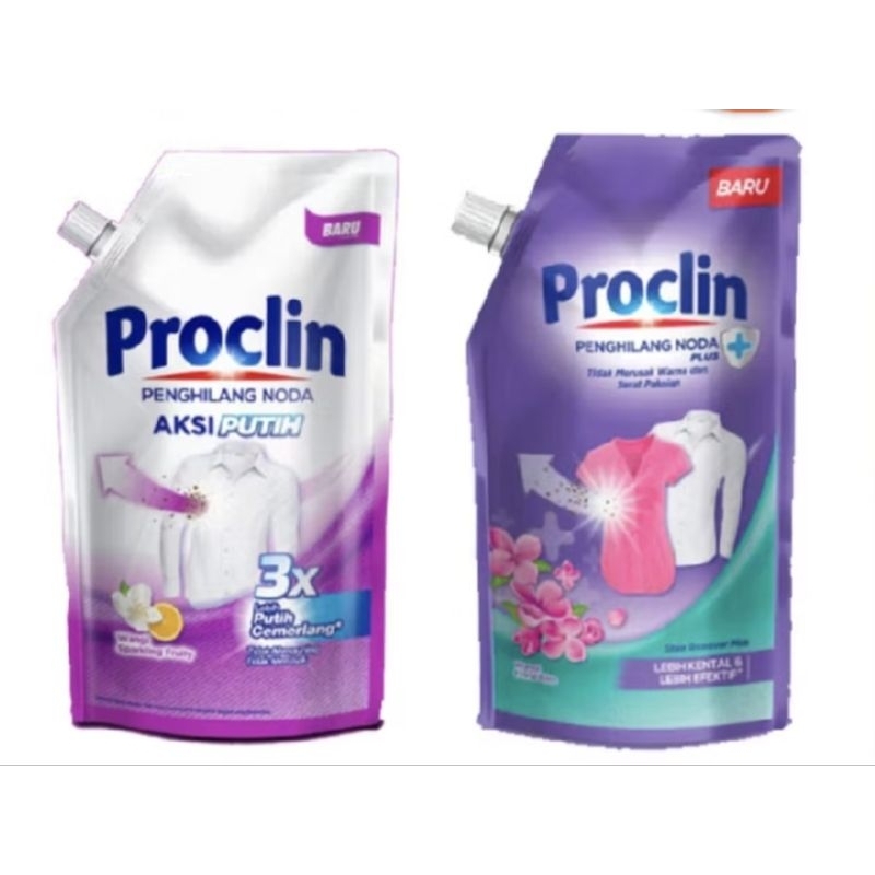 Jual Proclin Penghilang Noda Pakaian, Aksi Putih Pouch 400 ml 800ml ...
