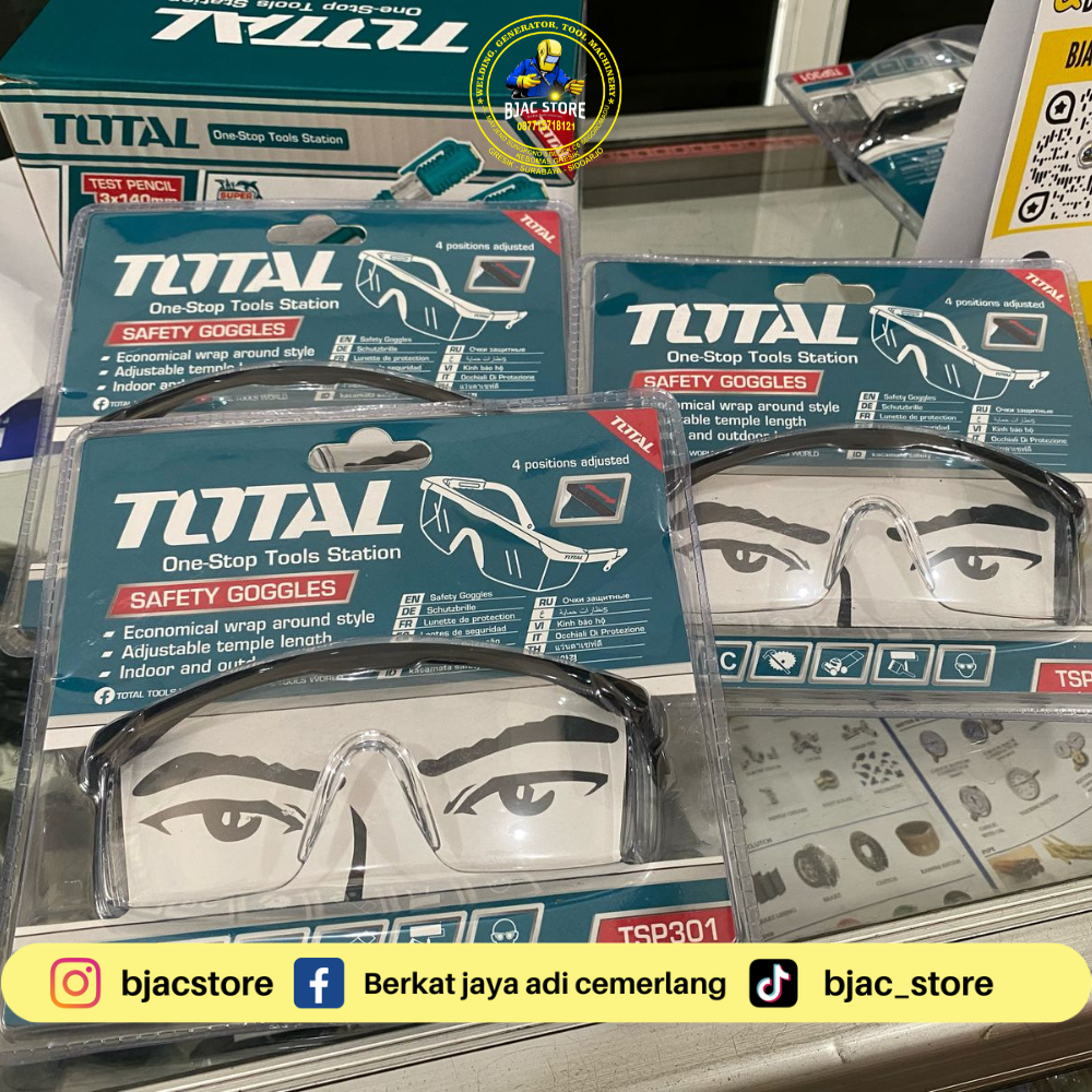 Jual TOTAL Safety Goggles TSP301 kacamata safety bening clear | Shopee ...