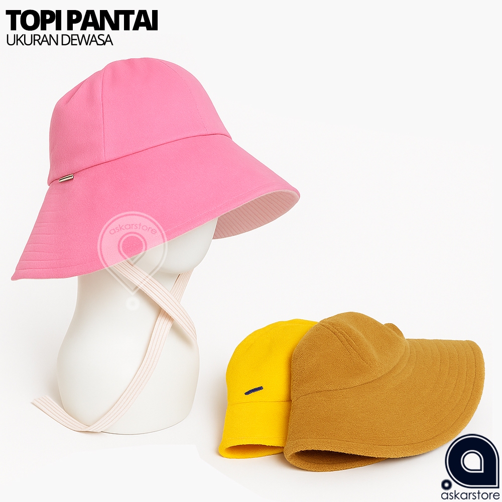 Jual Topi Pantai Bucket Wide Ukuran Dewasa Lebar Anti Sinar Panas ...