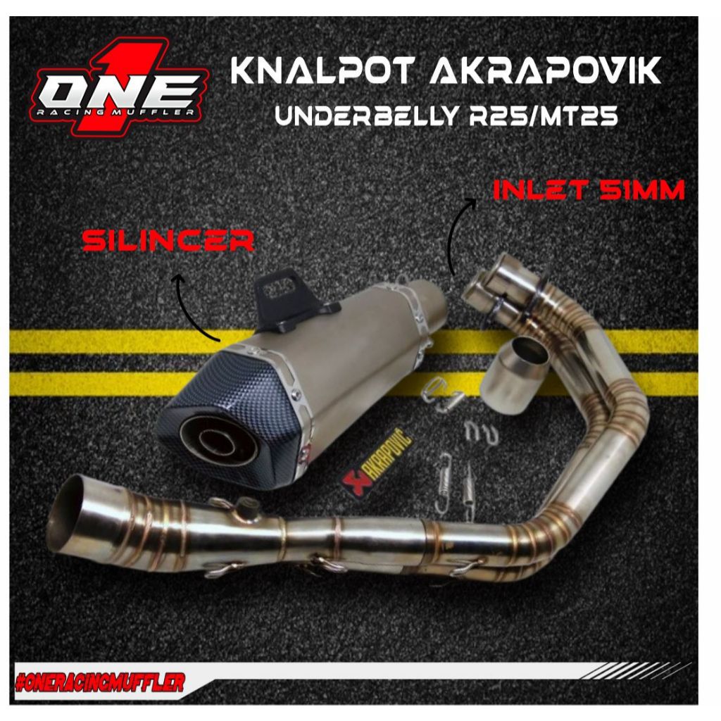 Jual Knalpot Akrapovic conical underbelly R25/MT25 | Shopee Indonesia