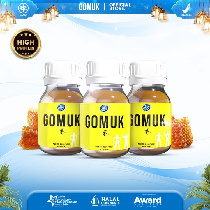 Jual Gomuk 250ml (3 Botol) - Madu Gomuk Suplemen Penggemuk Badan Herbal Halal Bpom Approved ...