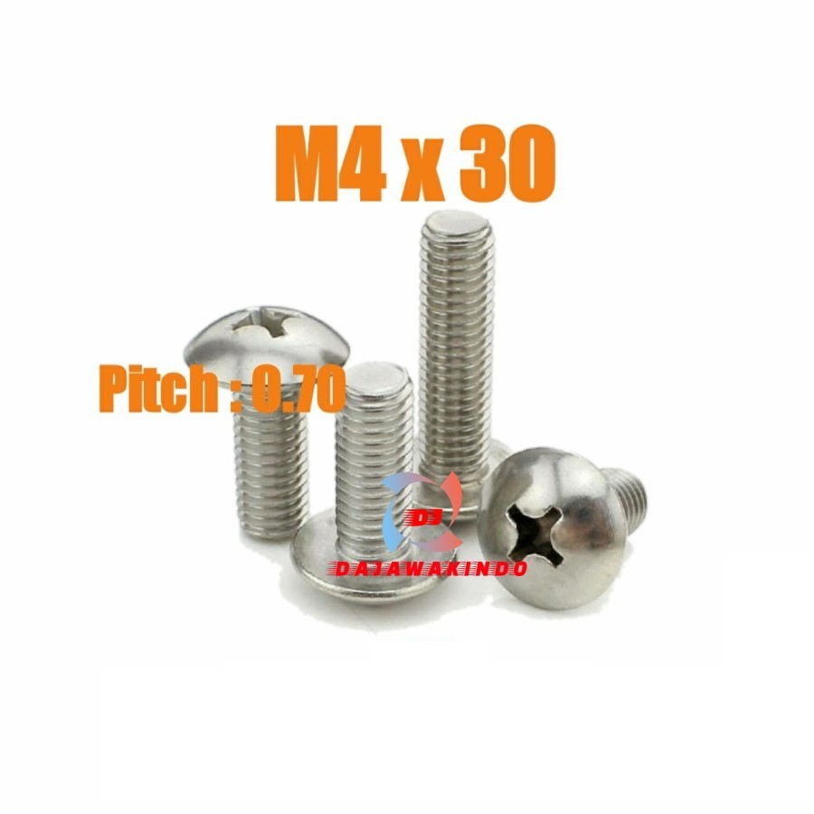 Jual Baut JT Stainless M4 x 30 / Baut Payung SS M4 x 30 / JT SS M4 x 30 ...