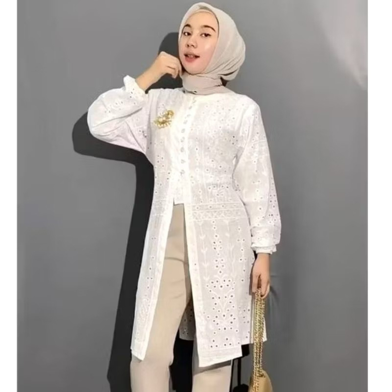 Jual Calistta Tunik Katun Bordir/Baju Tunik Katbol | Shopee Indonesia