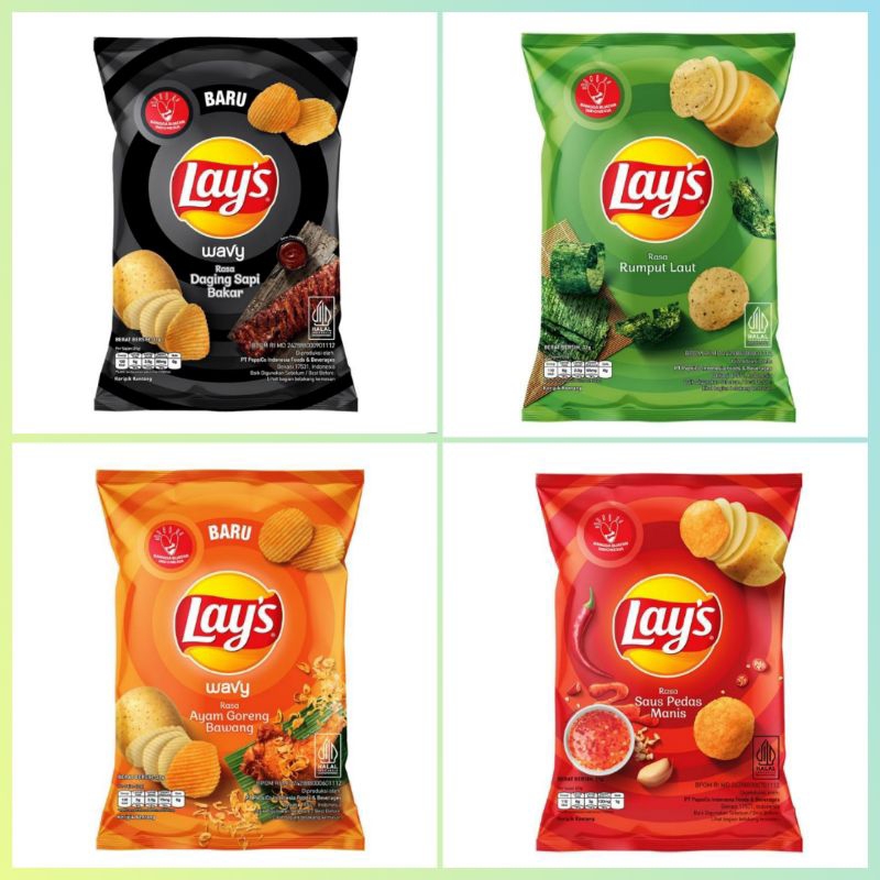 Jual BARU! Lays Wavy rasa Daging Sapi Bakar / Rumput Laut / Ayam Goreng ...