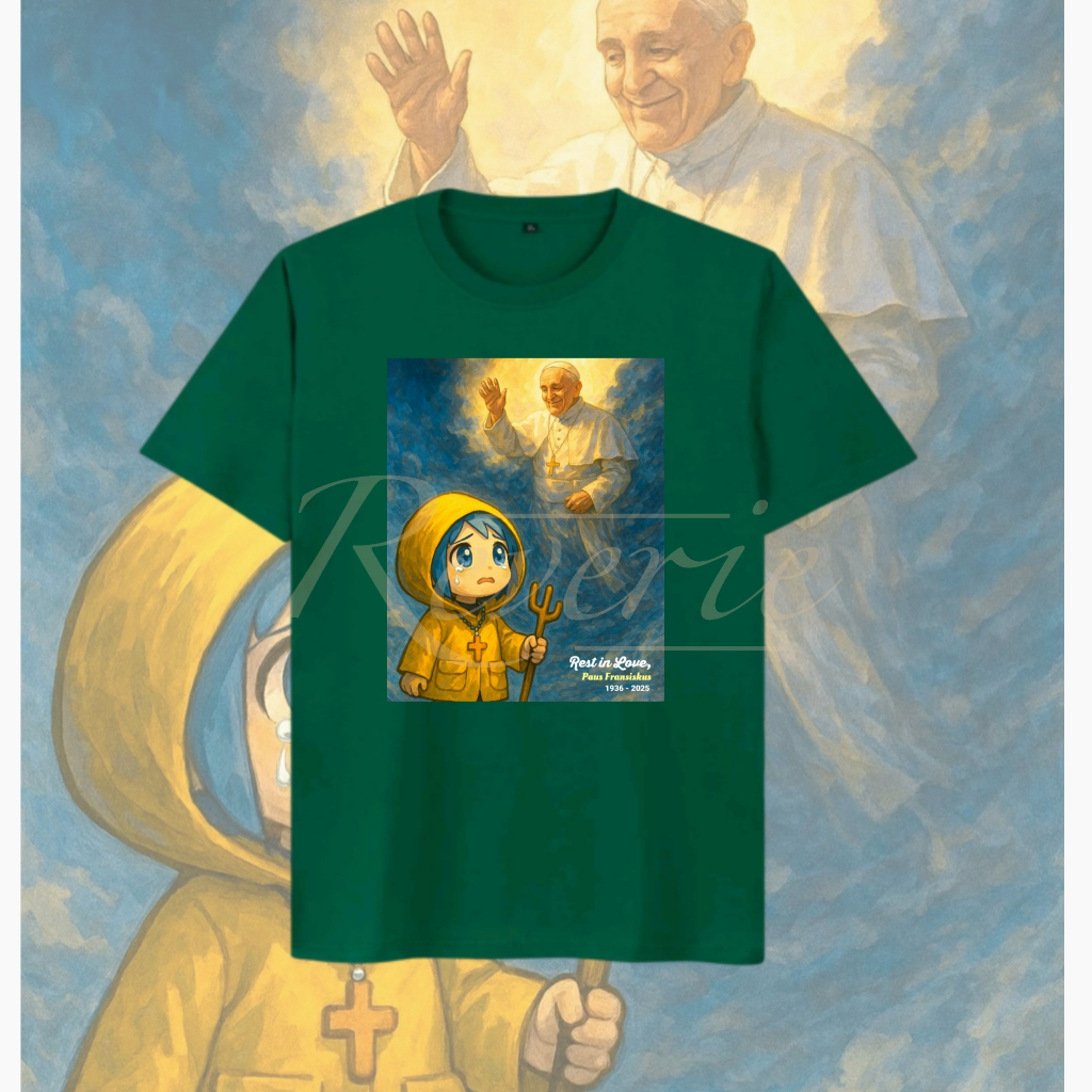 Jual TSHIRT KAOS POSTER LUCE WITH POPE FRANCIS REST IN LOVE PAUS ...