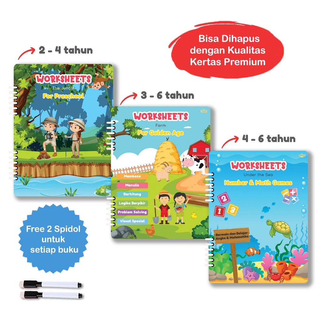 Jual Graziaa - TAMMI Buku Aktivitas Anak 2 3 4 5 6 Tahun Worksheet Anak ...