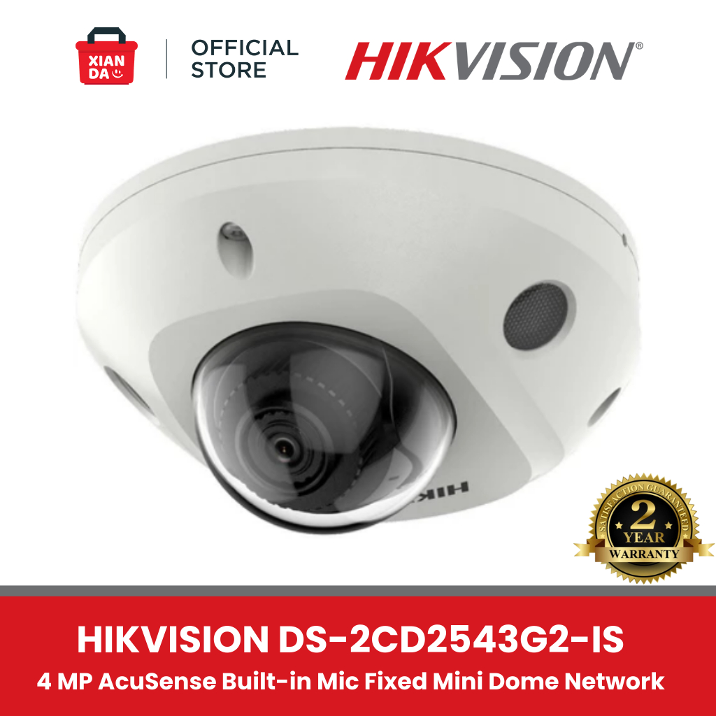 Jual DS-2CD2543G2-IS - HIKVISION IP CAMERA 4MP ACUSENSE BUILT IN MIC FIXED MINI DOME NETWORK 4 ...