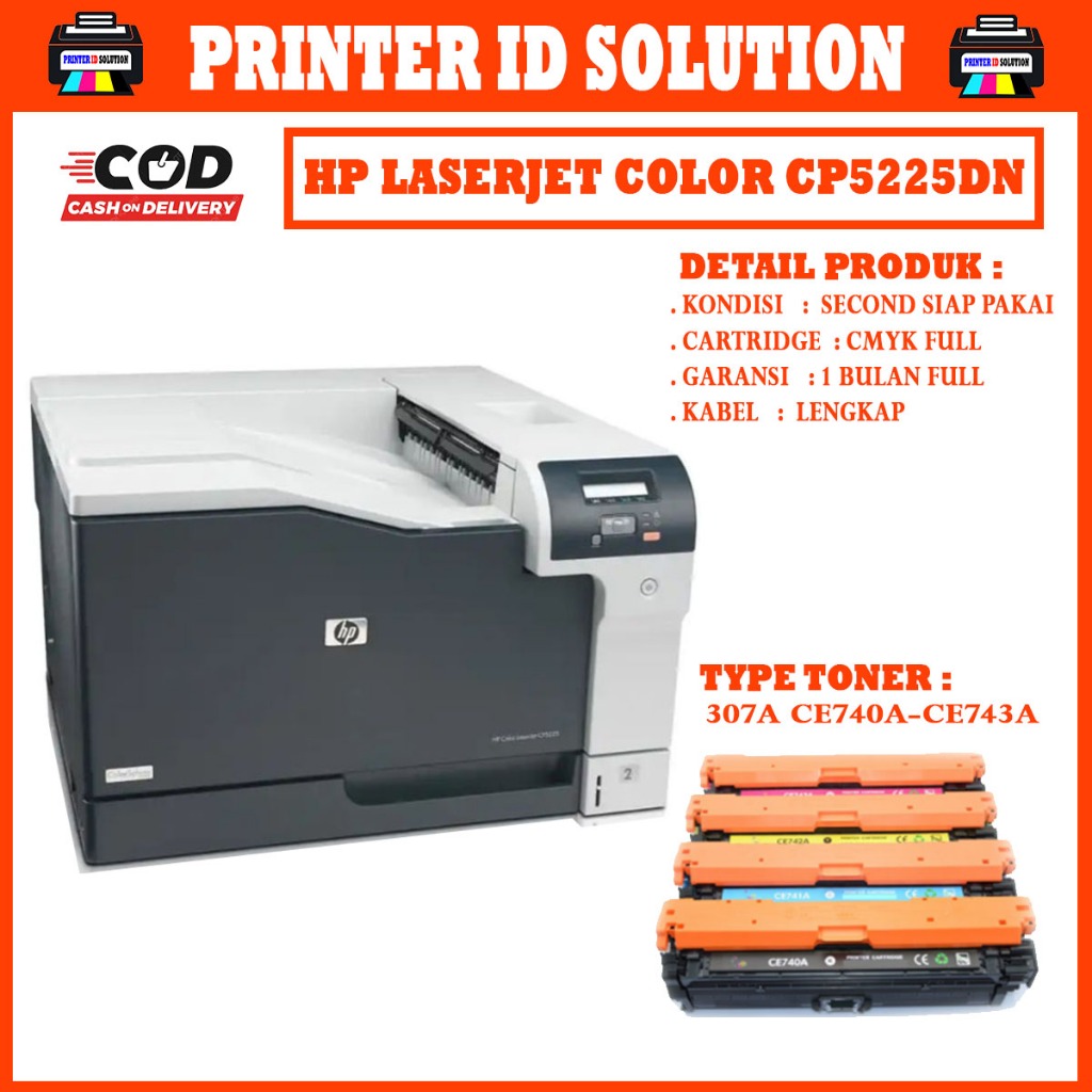 Jual Printer HP Color LaserJet Professional CP5225 CP5225DN Laser A3 ...