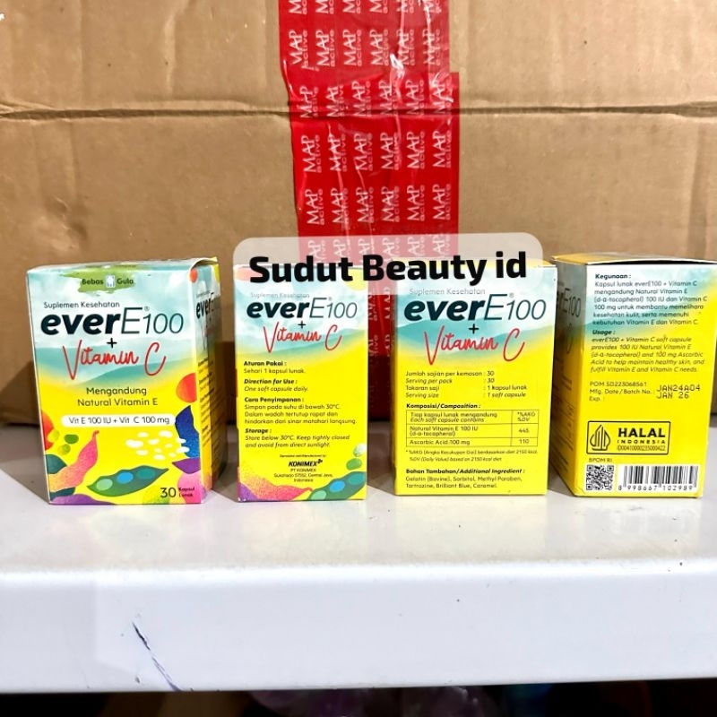 Jual EVER E 100 IU + VITAMIN C | BOTOL @ 30 KAPSUL LUNAK || | Shopee ...