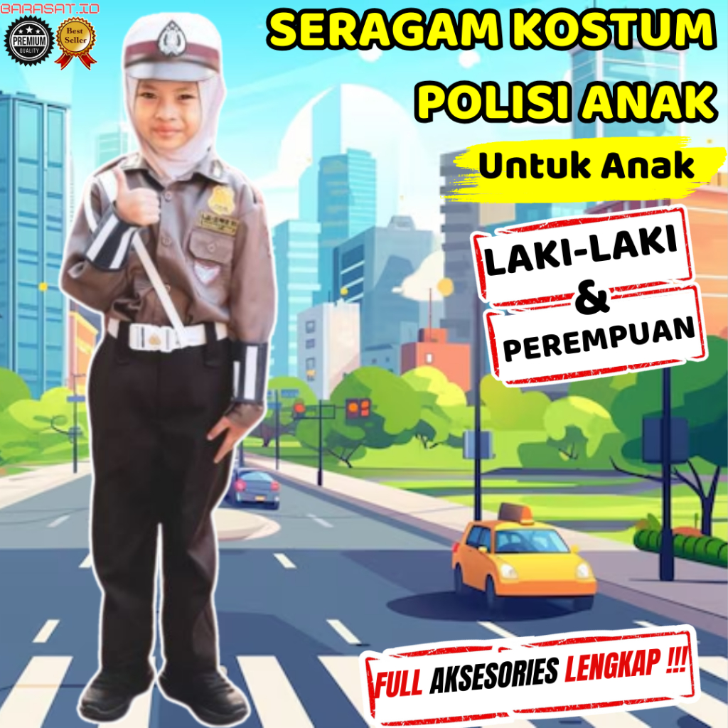 Jual Pakaian Baju Seragam Polisi Anak Polwan SD PAUD TK Agustusan ...