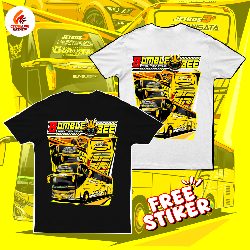 Jual (FREE STIKER + Ganci)KAOS BUS BUMBLEBEE PECEL BALAP KAOS BUS MANIA ...