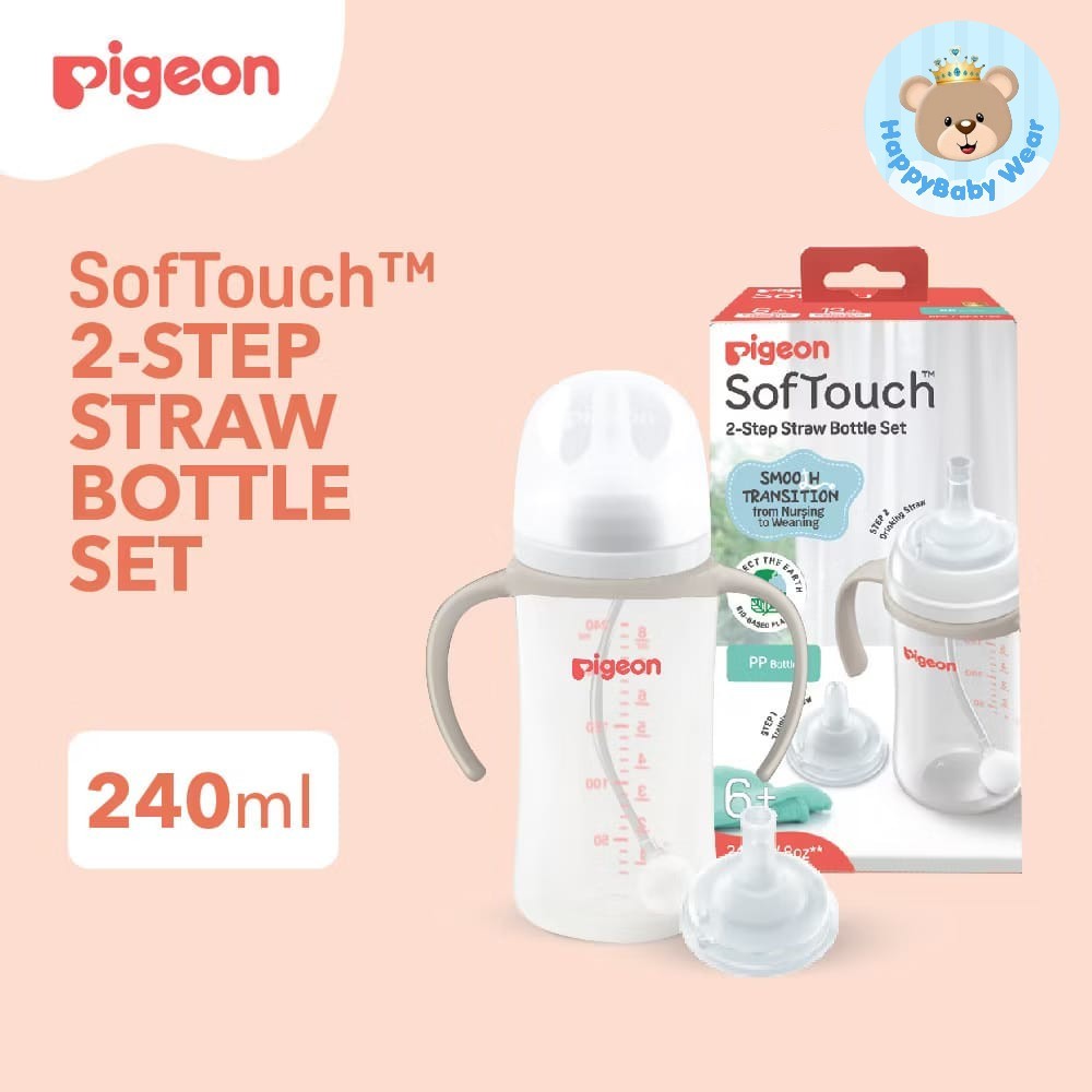 Jual Pigeon STRAW Botol BPP Wide Neck 240ml SOFTOUCH | Botol Minum Bayi Anak Dot ANTI COLIC ...