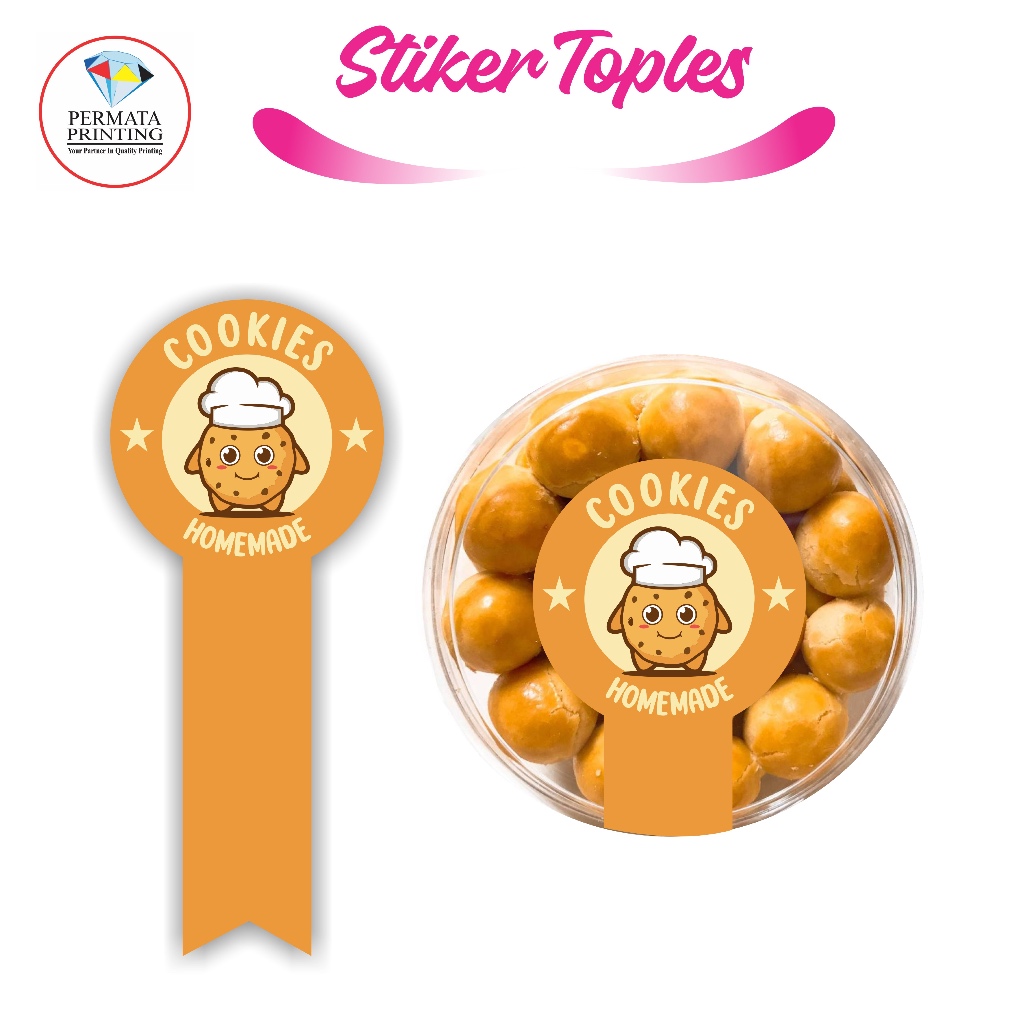 Jual Cetak Sticker segel Toples kue kering | Sticker segel botol ...