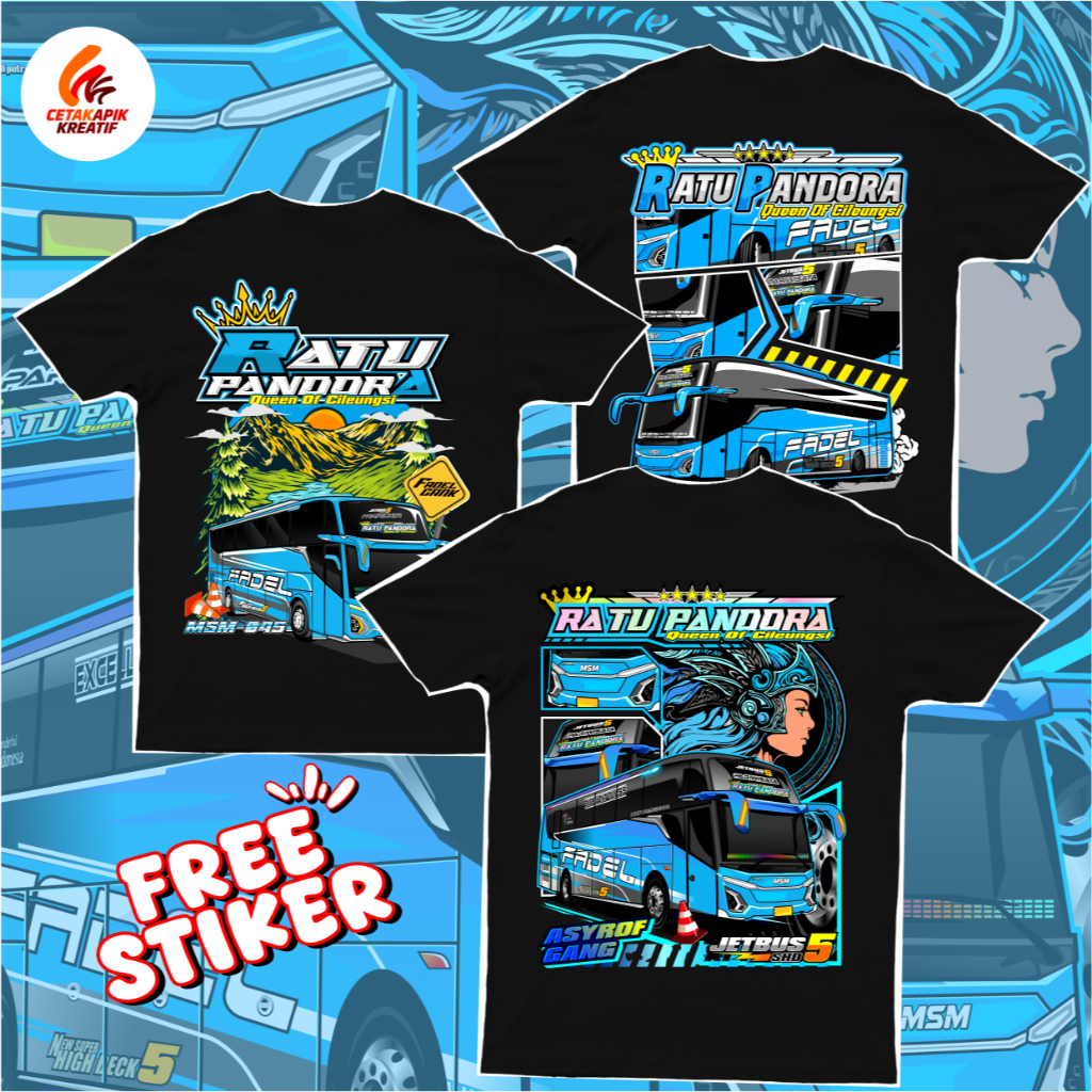 Jual (free sticker + ganci)KAOS BUS RATU PANDORA JET BUS 5 COTTON ...