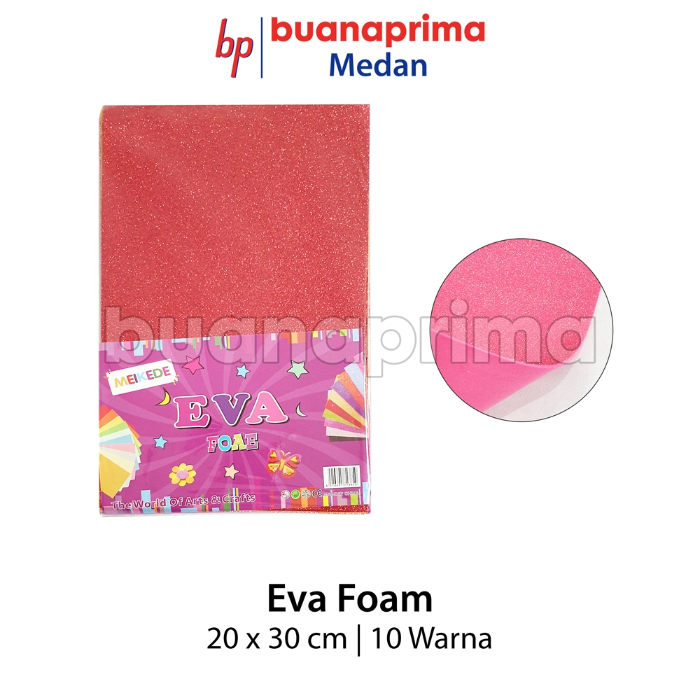 Jual EVA FOAM GLITTER 20 x 30 cm 1 Pack 10 Warna Art Foam Busa A4 Spons ...