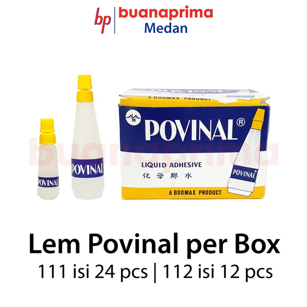 Jual LEM POVINAL PER BOX 111 112 Lem Cair Liquid Glue Original Kertas ...