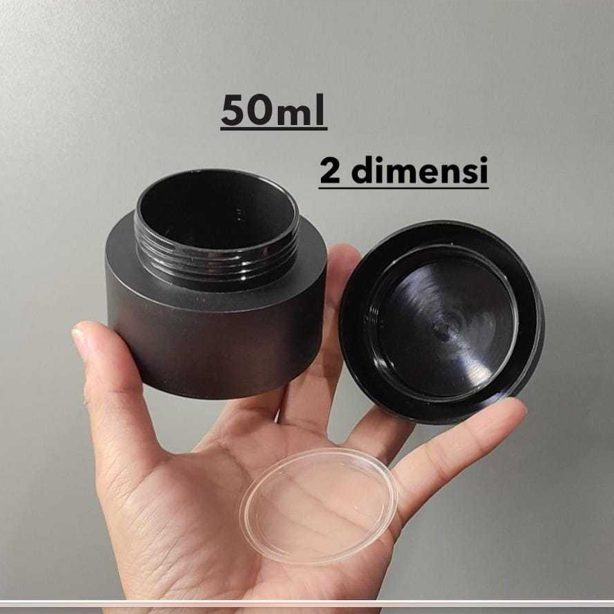 Jual Pot Krim 50ml 100ml Pot Kosmetik Plastik PET Hitam Glossy Putih ...