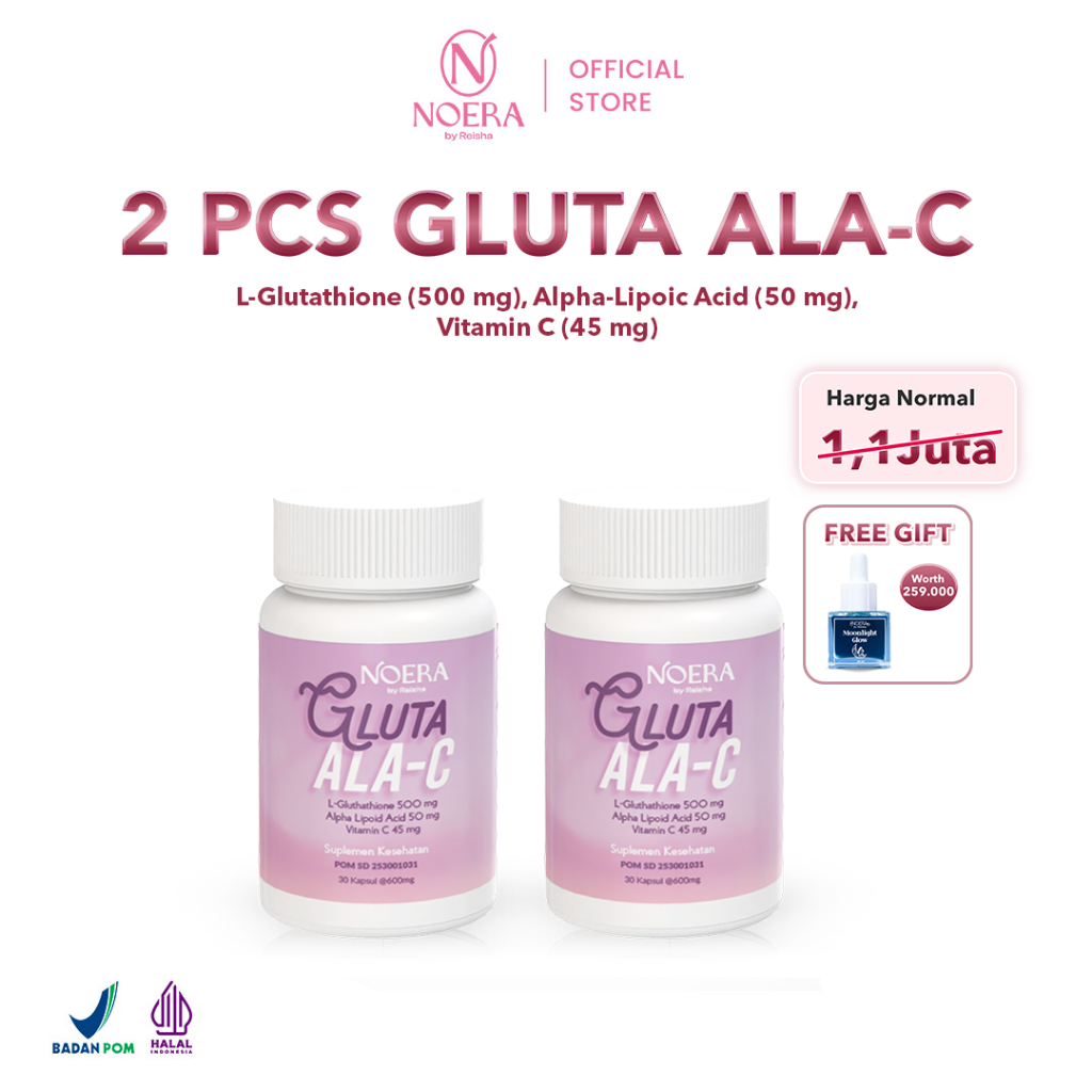 Jual Noera 2 Pcs Gluta ALA-C | Noera Suplement Whitening L-Glutathione ...