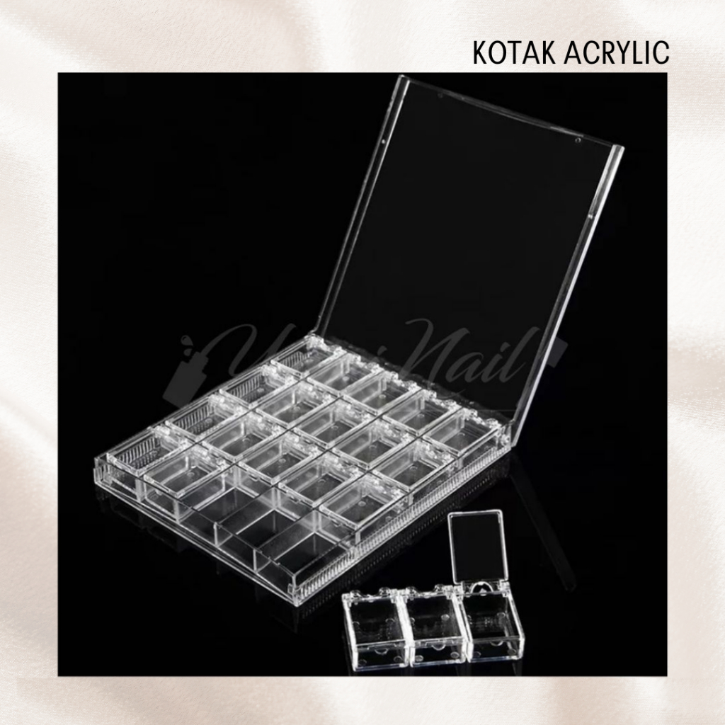 Jual (1 Set 20pcs) Kotak acrylic storage box rhinestones tempat manik ...