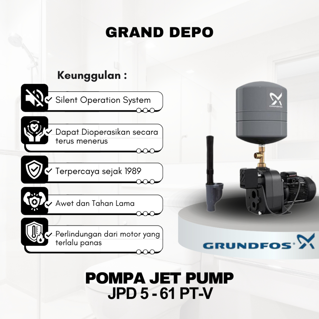 Jual Grundfos Pompa Air Sumur Dalam Jet Pump JPD 5-61 PT-V Grundfos ...