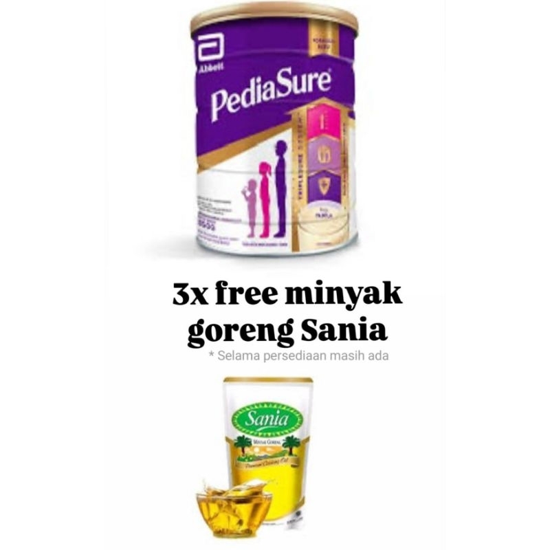 Jual Pediasure Triplesure Vanila 850g (Paket Hemat) - (3 kaleng Free Minyak 1liter) | Shopee ...
