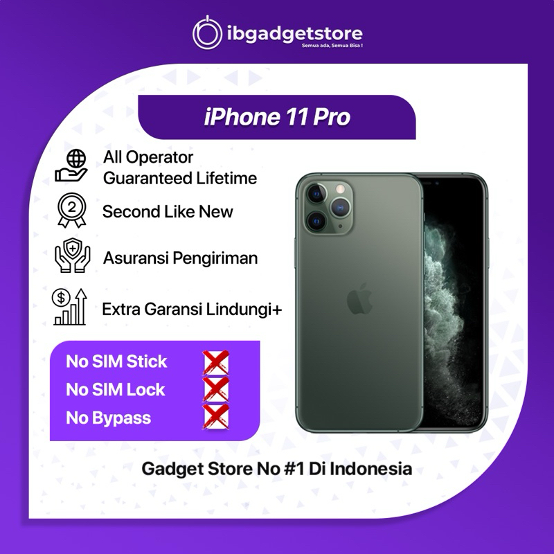 Jual IP 11 PRO 64GB/256GB/512GB Second Like New Original Bergaransi | Shopee Indonesia