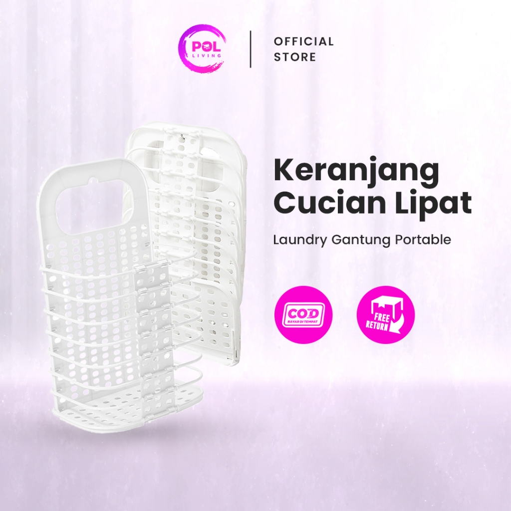Jual POL - Keranjang Laundry Lipat Gantung Plastik | Shopee Indonesia