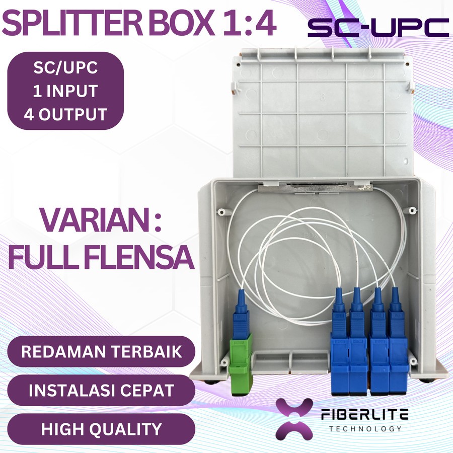 Jual Splitter Box 1:4 1 : 4 SC UPC SC/UPC Fiber Optik Passive PLC ...